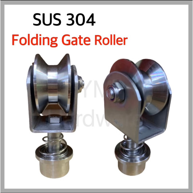 [ SUS304 ] Stainless Steel Folding Gate Roller UV Turning (With Spring ...