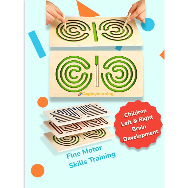 Montessori Left Right Brain Development Wooden Toys for Enhancing ...