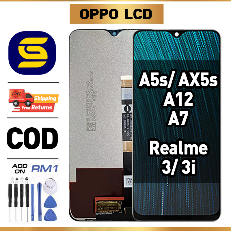 LCD OPPO A5s/ AX5s/ A12/ A7/ REALME 3/ 3i Compatible For Glass Original ...