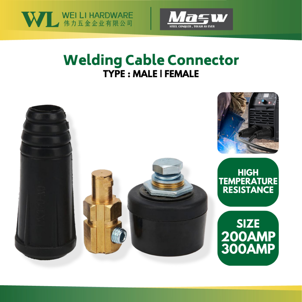 Welding Cable Connector Cable Plug Male Female 200amp 300amp / welding ...