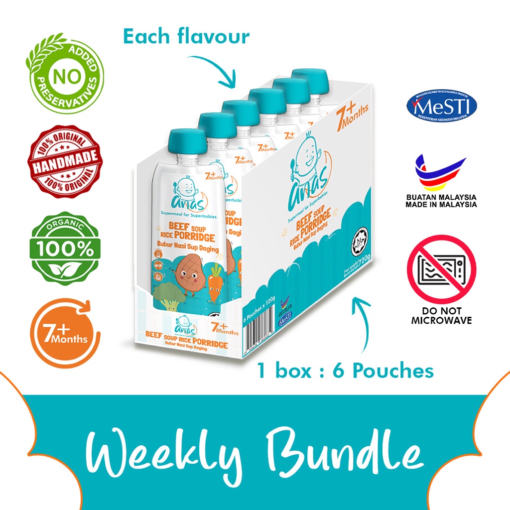 Anas Baby Food: Anas Weekly Bundles (1 box=6 pouches) | Shopee Malaysia