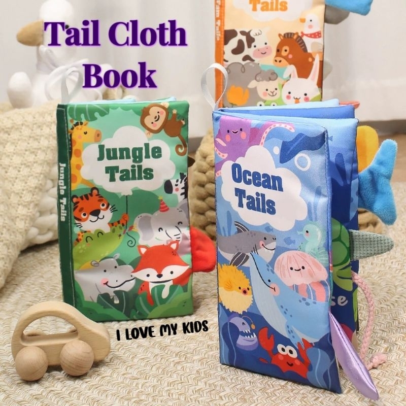 Baby First Tails Cloth Book Soft Book Toddler Early Learning Buku Kain ...