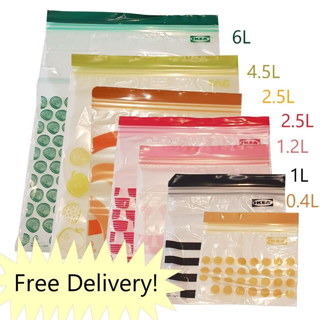 Ikea Ziplock Resealable Bag Frozen Freezer Food Bag Plastic Bag Plastik ...