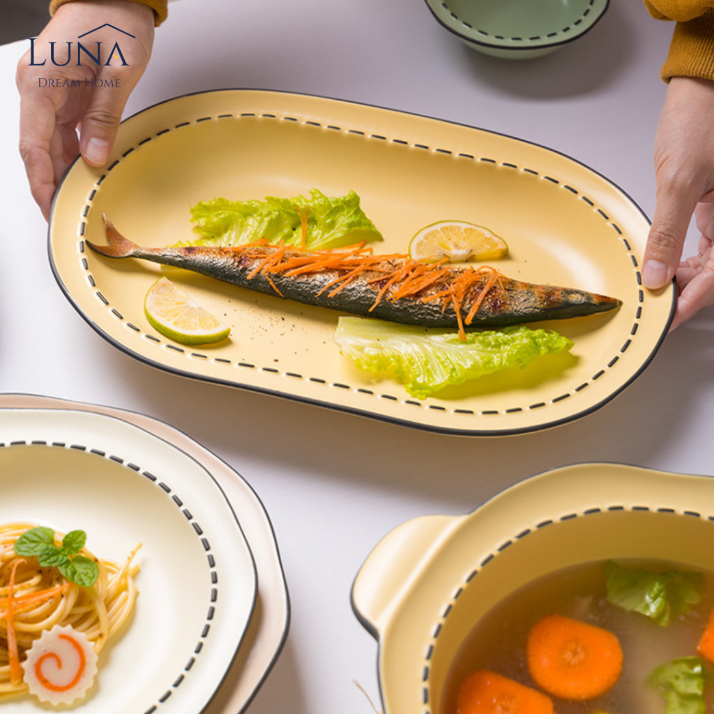 LUNA[Beige Kyle Dotted Dinnerware] 2D Drawing Cartoon Lukisan Comic ...