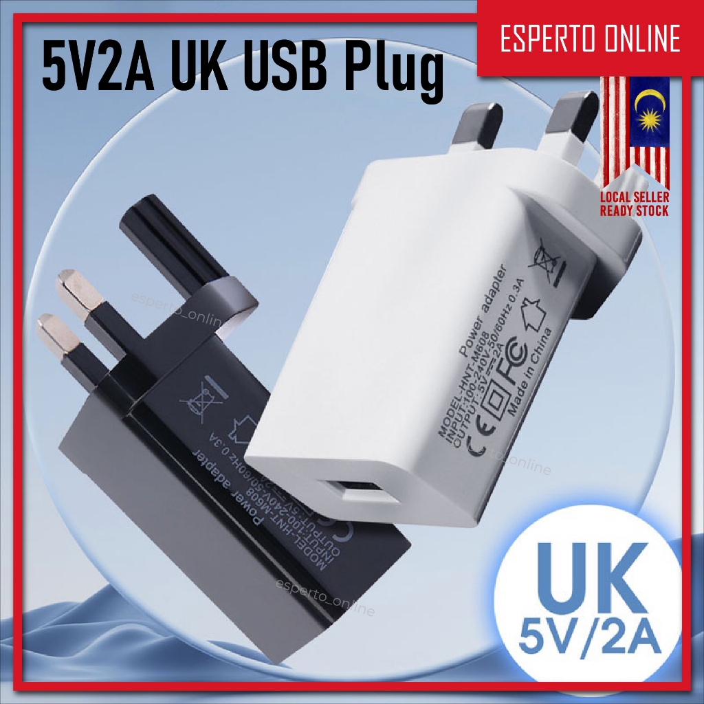 𝟐𝟒𝐡𝐫 𝐒𝐡𝐢𝐩 📦 5V 2A UK Charger Plug 3 Pin USB Charger Adapter | Shopee ...