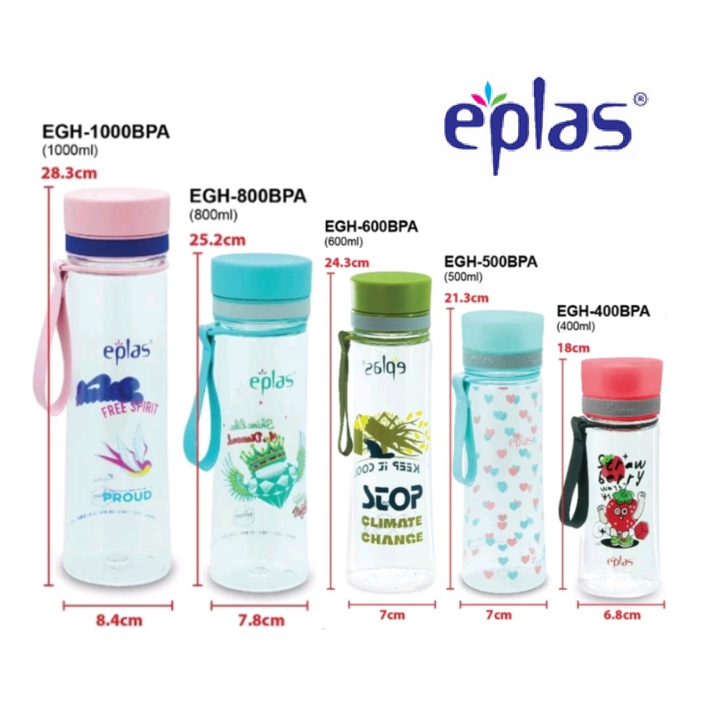 EPLAS KIDS BPA Free 400ml/500ml/600ml/800ml/1000ml Water Bottle With ...