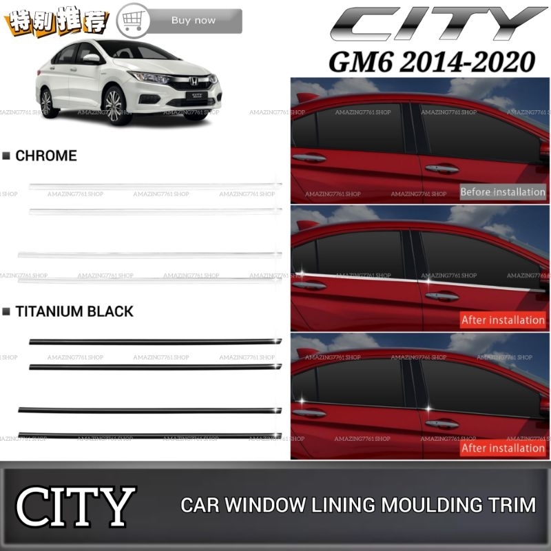 AMAZING HONDA CITY GM6 2014-2020 CAR WINDOW LINING MOULDING TRIM WINDOW ...