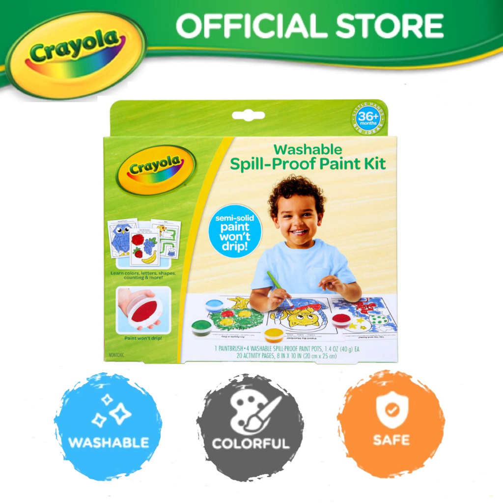 Crayola Spill-Proof Washable 4 Paint & Activity Kit Set For Ages 3 ...