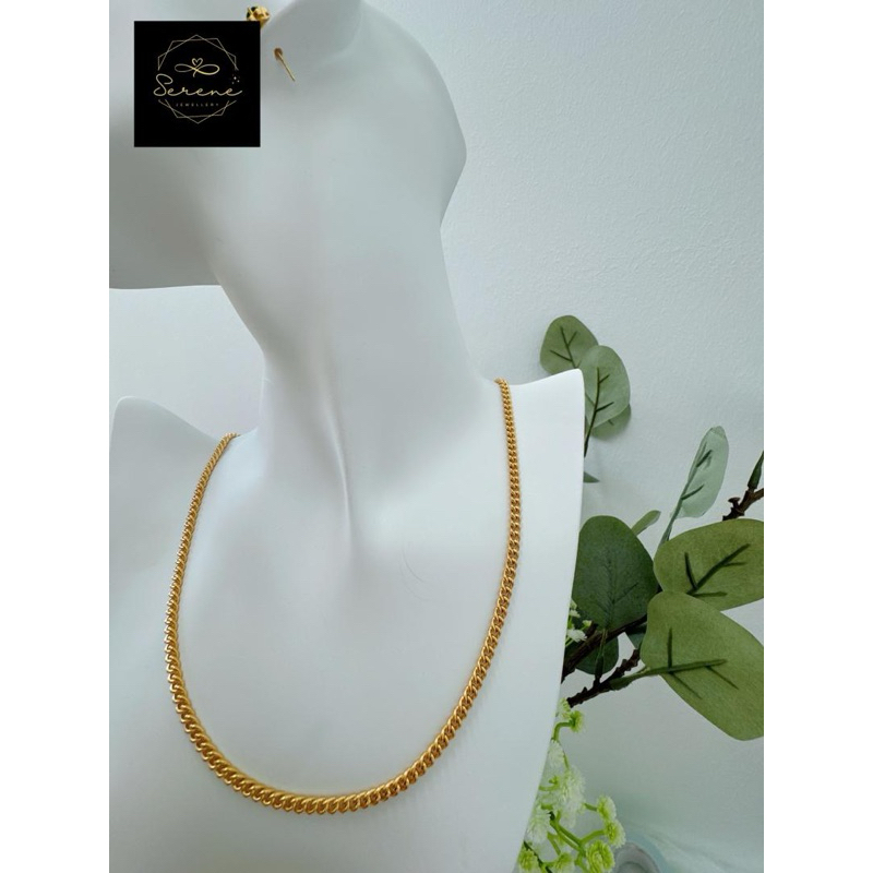 Senere Jewellery Premium Gold Plated Necklace 70cm | Shopee Malaysia