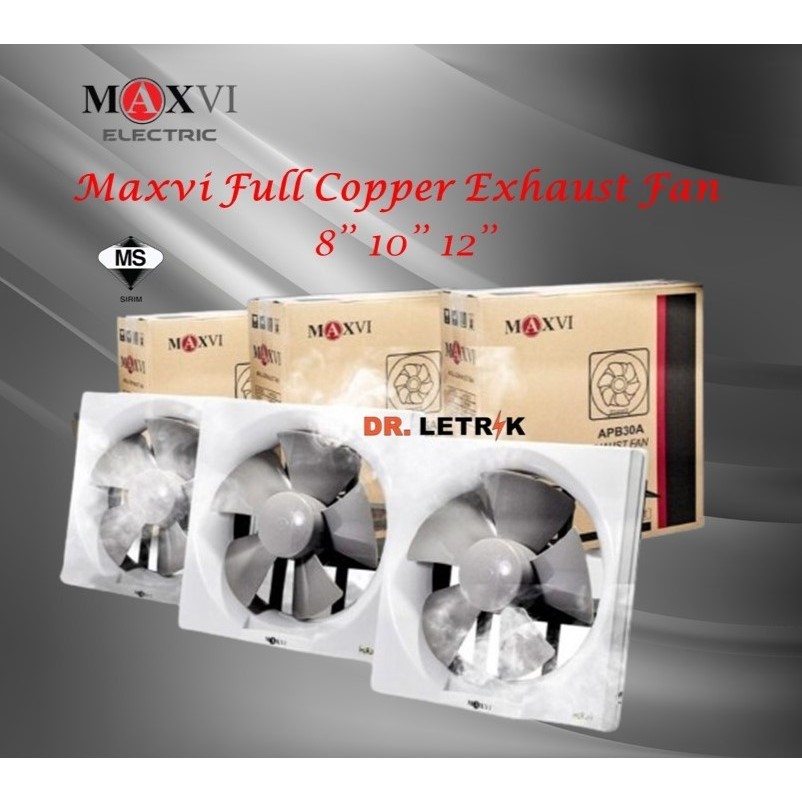 MAXVI Sirim Wall Exhaust Ventilation Fan Ekzos Kipas 8'' APB20A / 10 ...