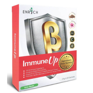 Enrich Immune Up Lime Flavor (5g x 20 Sachets) Vitamin C & D, Zinc ...