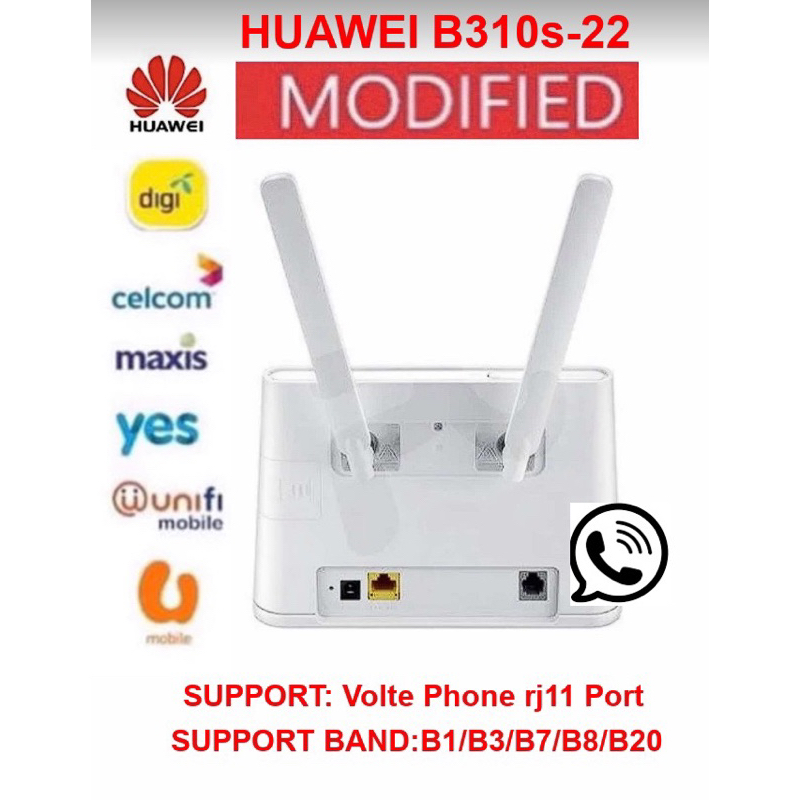 HUAWEI B310 B310S-22 MODIFIED UNLOCKED 4G 3G UNLIMITED WIFI HOTSPOT ...