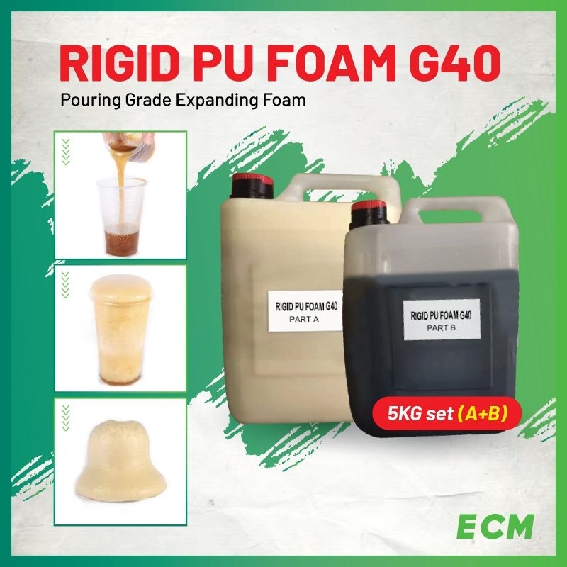 RIGID PU FOAM G40 (5KG / 1KG SET) Expanding Rigid Polyurethane Foam for ...