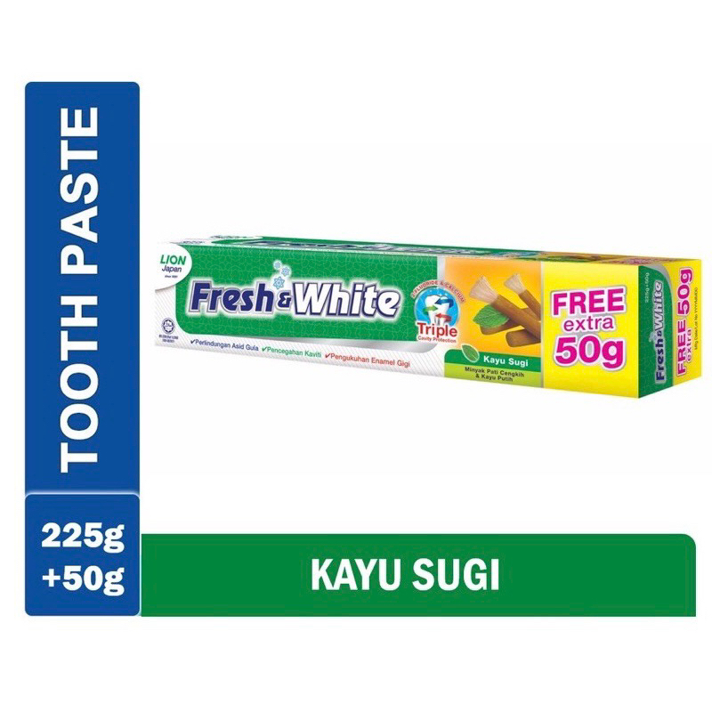 Fresh & White Kayu Sugi Toothpaste (225g) | fresh & white toothpaste ...