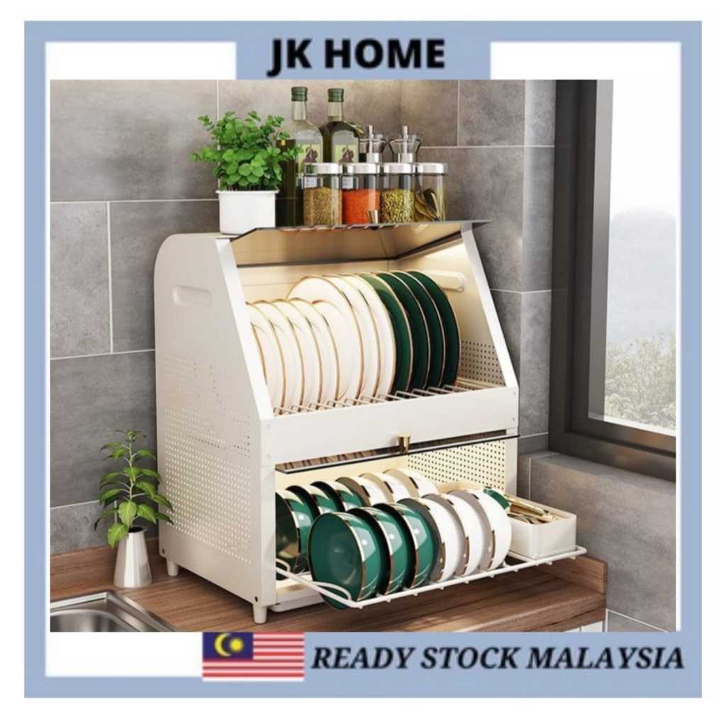 JK Home Rak Pinggan Mangkuk Bertutup Besi Seal Dish Rack with Door Dust ...
