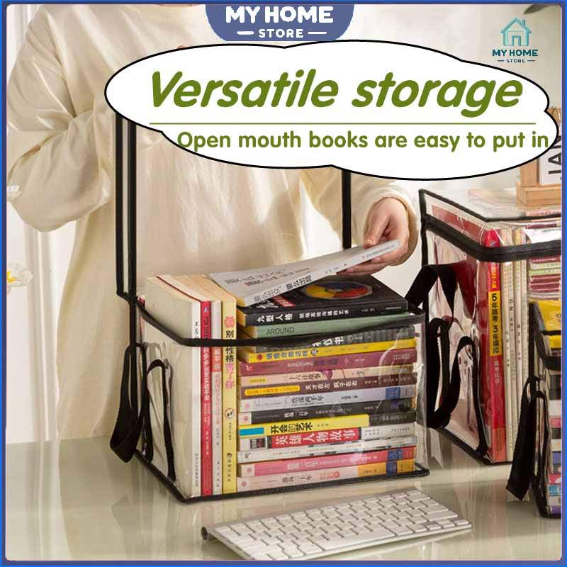 Large Book Storage Bag Clear PVC Portable Book Comic Toy Snack Storage ...
