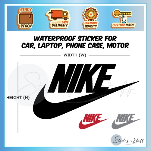 NIKE Logo Sticker Just Do It Stiker Waterproof Pantulan Cahaya Car ...
