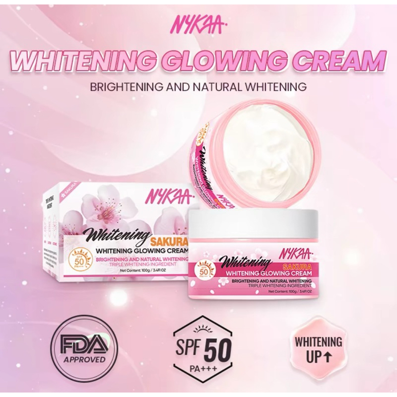 Sakura Whitening Cream NYKAA Whitening Glowing Cream SPF 50 Sakura Face ...