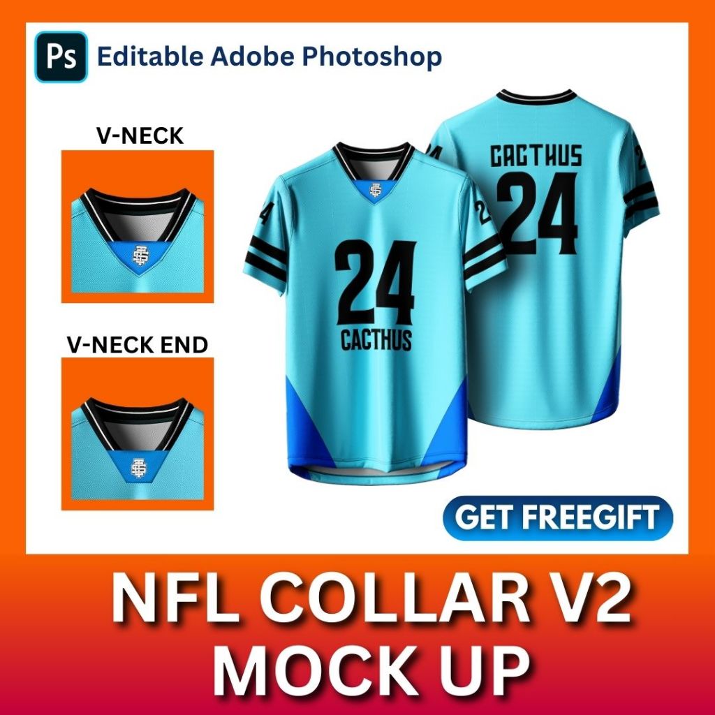 Mockup NFL Jersey V2 (ON/OFF HANGER) - Shirt Mockup - Sublimation ...