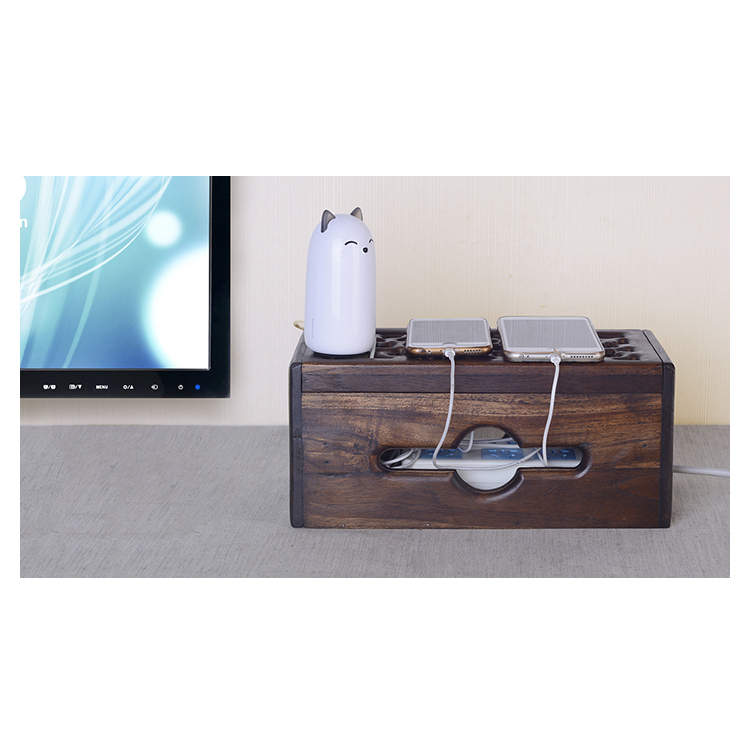 Li Solid Wood Cable Box Power Supply Finishing Box Patch Panel Power ...