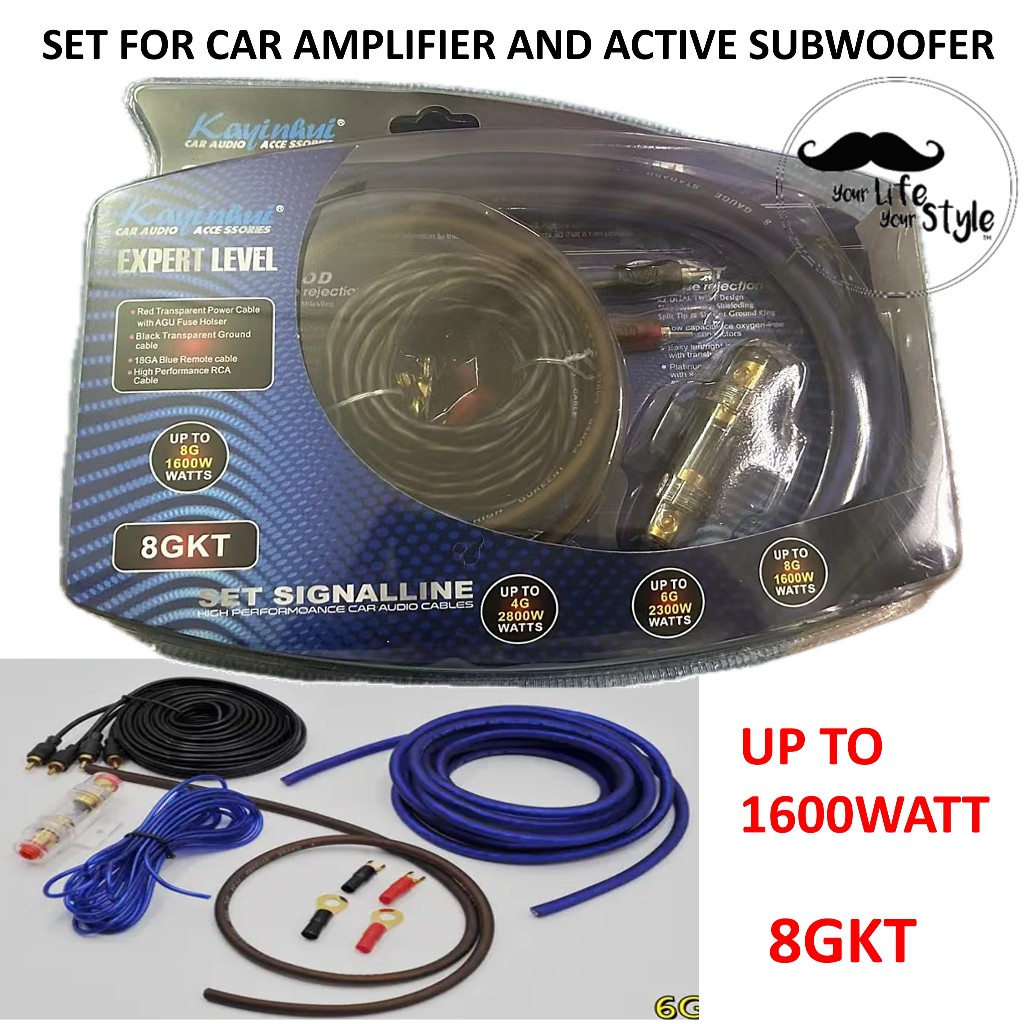 8G WIRING SET CAR AUDIO SUBWOOFER AMPLIFIER INSTALLATION POWER KIT ...