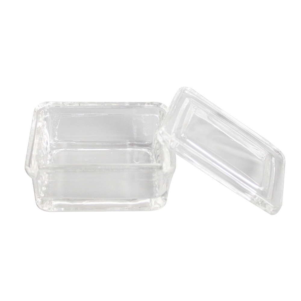 Glass staining jar for histology microscope slide staining dish ...