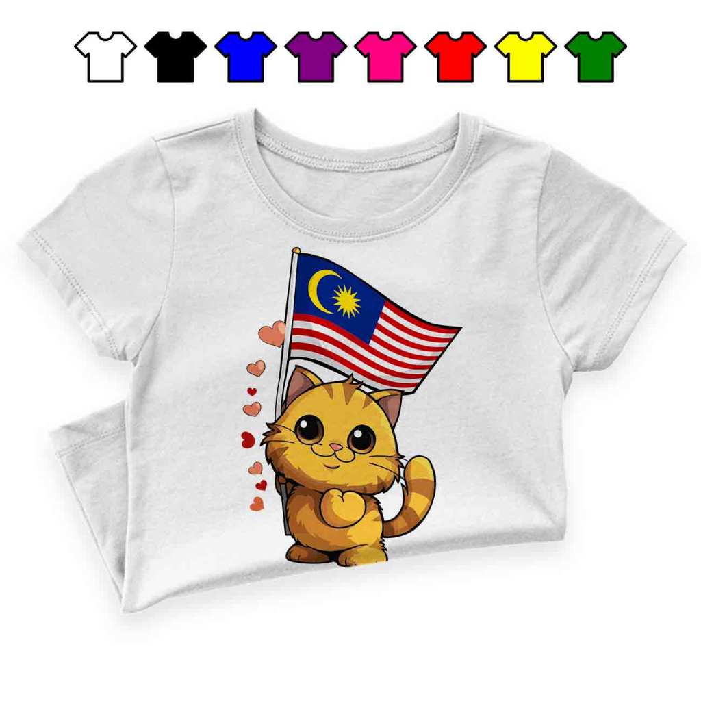 Baju Garfield Kucing Cat Jalur Gemilang Malaysia Merdeka T Shirt ...
