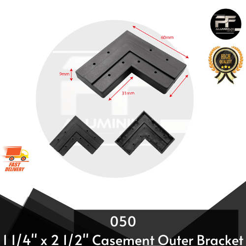 050 PVC Bracket Casement Window Outer (BLACK) (Bracket PVC Tahan Lasak ...