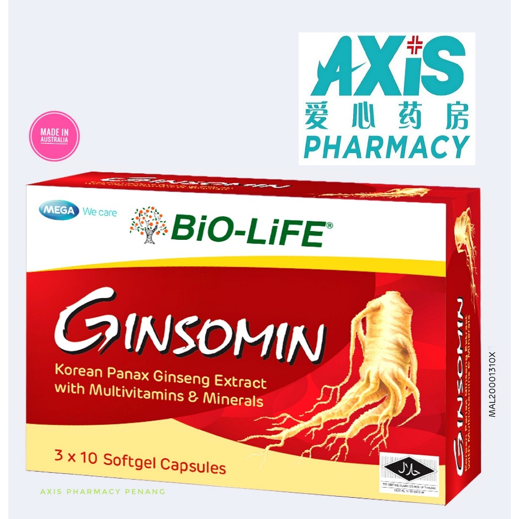 BIO-LIFE GINSOMIN KOREAN PANAX GINSENG EXTRACT WITH MULTIVITAMIN 3 X 10 ...