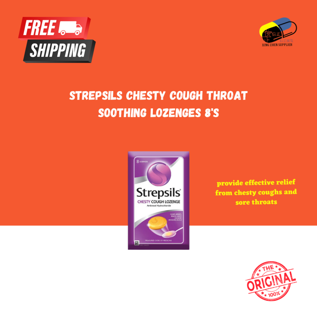 Strepsils Chesty Cough Throat Soothing Lozenges 8's | Shopee Malaysia