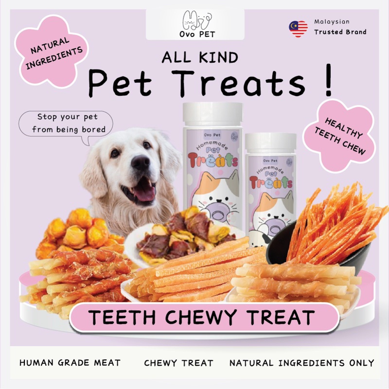 Ovo Pet Chewy Dog Food Dog Treats [100g] Dental Chew Toys Clean Teeth ...