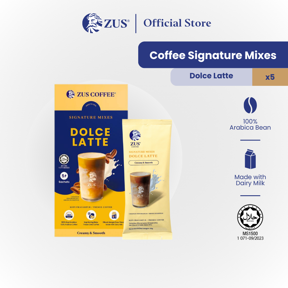 ZUS Signature Mixes Premium Instant Coffee - Dolce Latte - 5 sticks ...
