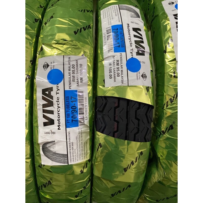 Viva Tyre 17 FT100 Tubeless Tayar TAYER TIUBLESS TYRES TIRE (CUTTING ...