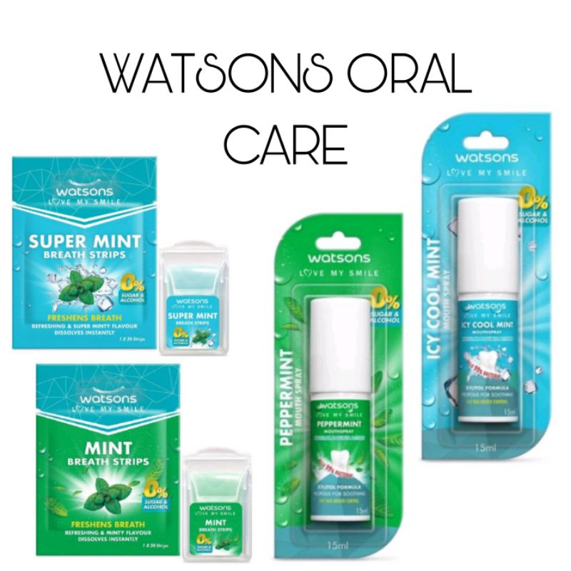 Watson Oral Care Mints Breath Strips (24pcs) Strip Penyegar Nafas Spray ...