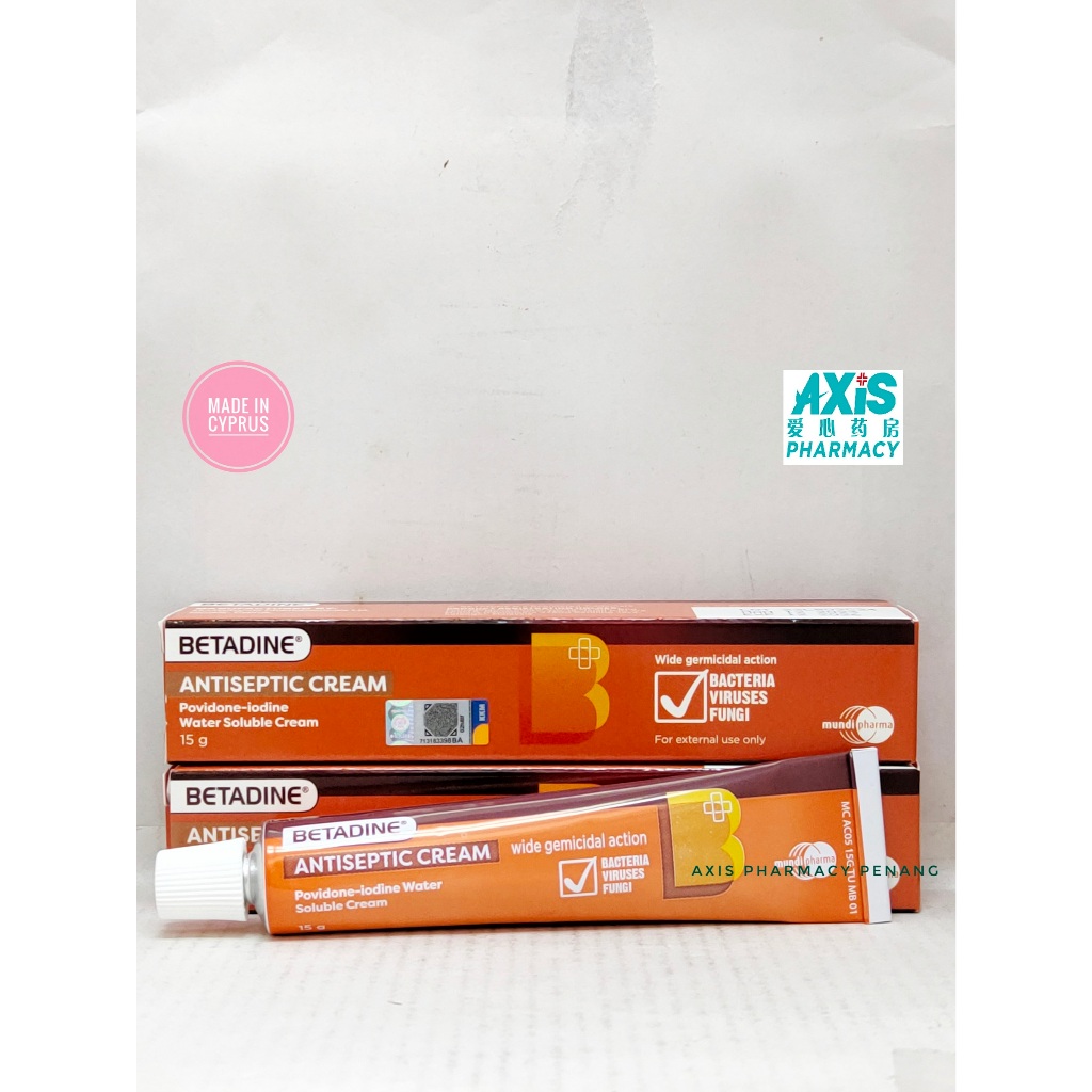 [NEW PACKING] BETADINE ANTISEPTIC CREAM 15G WIDE GEMICIDAL ACTION ...