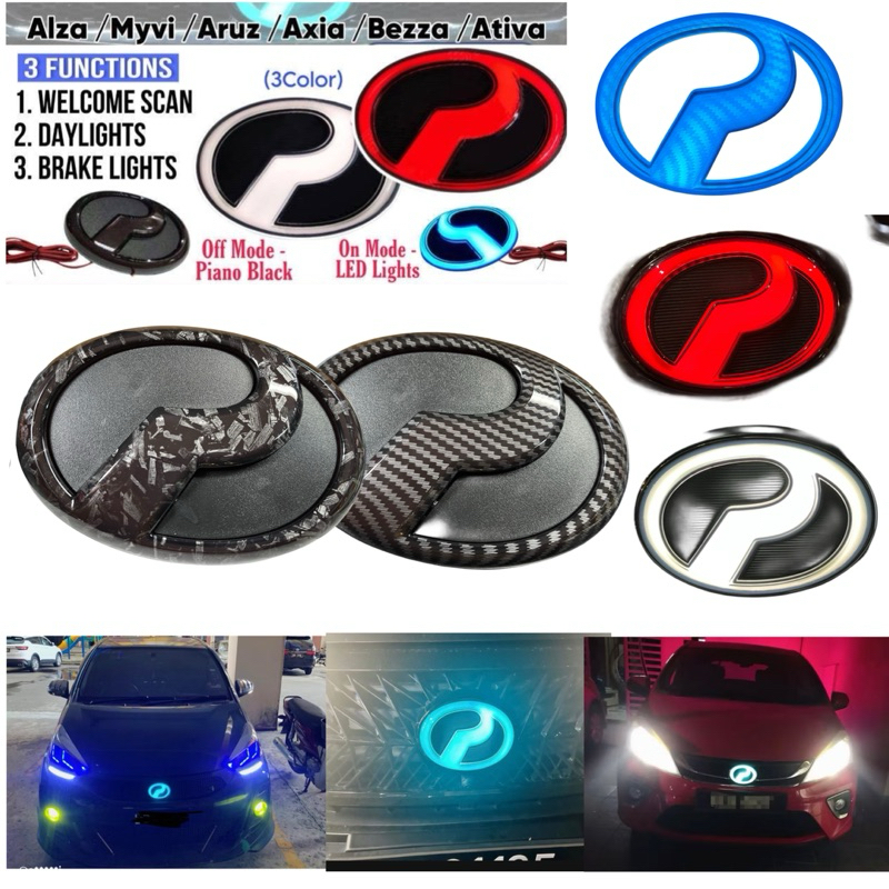 Perodua Led Logo Alza/Aruz/Ativa/Axia/Bezza Forged /Carbon /Shining ...