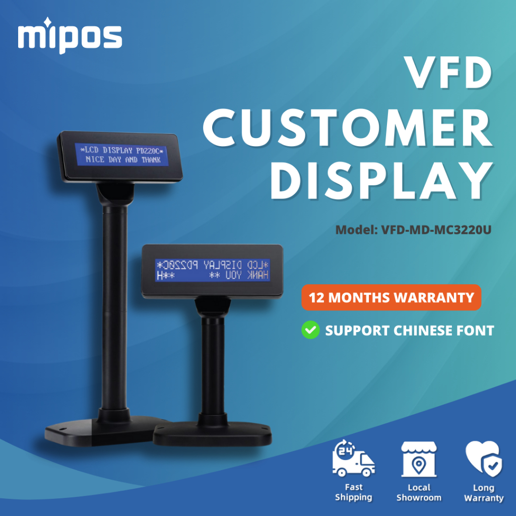 Customer Display/ Pole Display POS VFD Display LCD MC3220 for All ...
