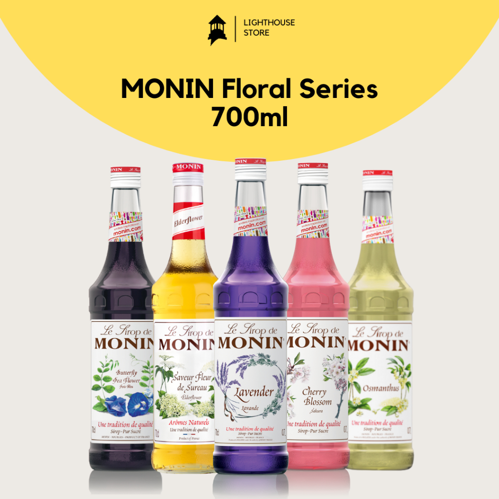 [ MONIN FLORAL ] Premium Syrup 700ml - Lavender, Osmastus, Butterfly ...