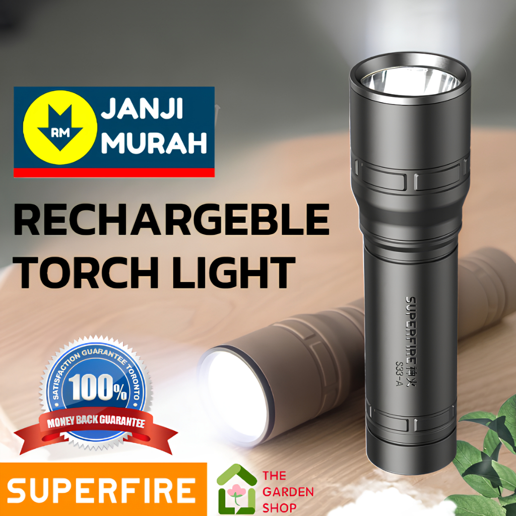 Supfire S33-A Lampu Suluh Terang LED Rechargeable Torch Light Super ...