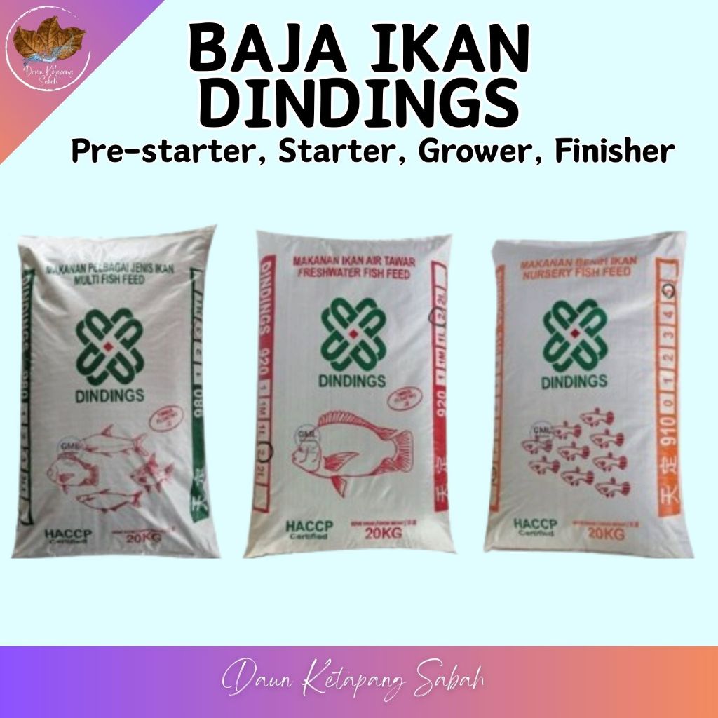 BAJA IKAN DINDINGS (PRE-STARTER, STARTER, GROWER, FINISHER) 1KG REPACK ...