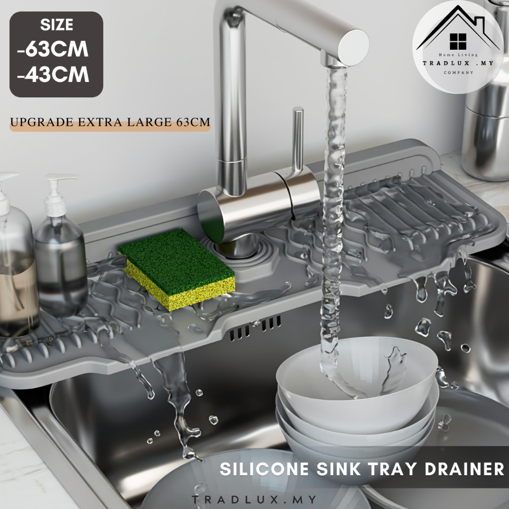 Silicone Tray Silicone Soap Holder Drainer Silicone Faucet Splash Guard ...