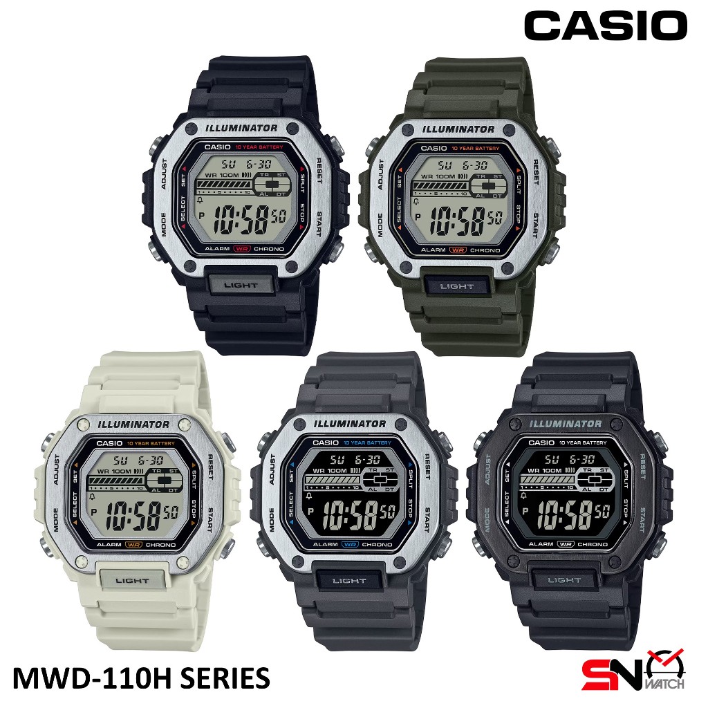 Casio MWD-110H Men's Sport Watch 10-Year Battery Life Digital Resin ...