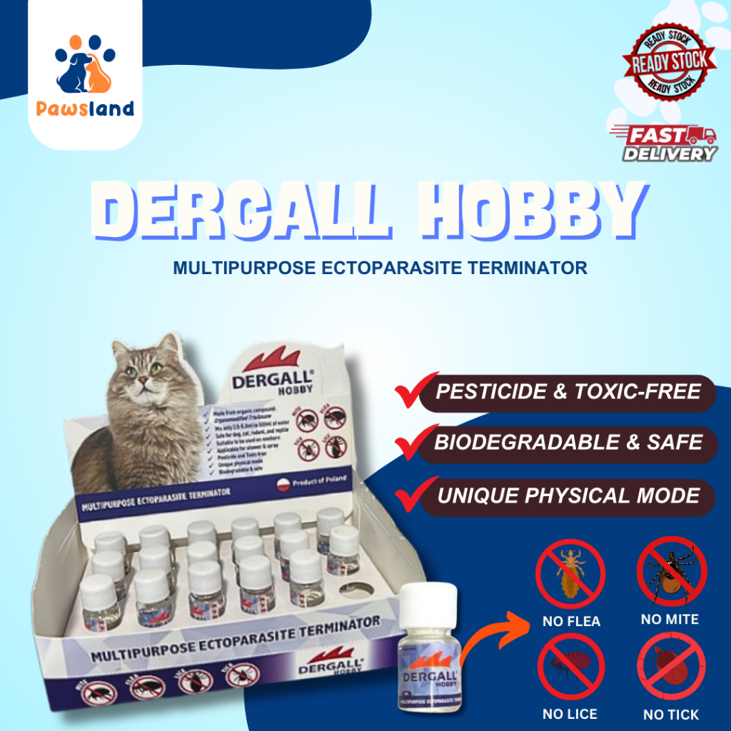 DERGALL HOBBY Ectoparasite Disposal Water Pet Safe Flea & Tick Killer ...