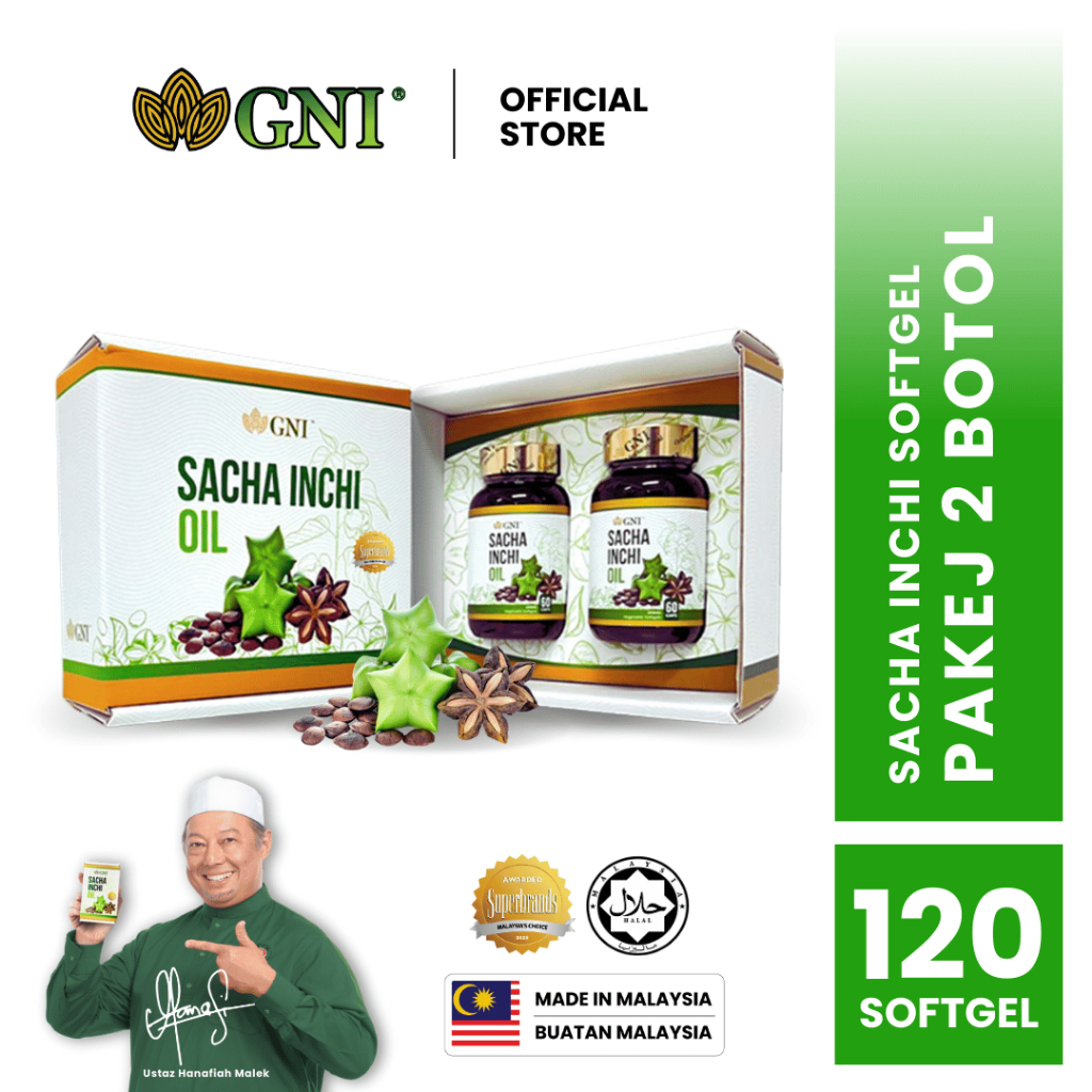 GNI Sacha Inchi Ustaz Hanafi Softgel (2 Botol) | Shopee Malaysia