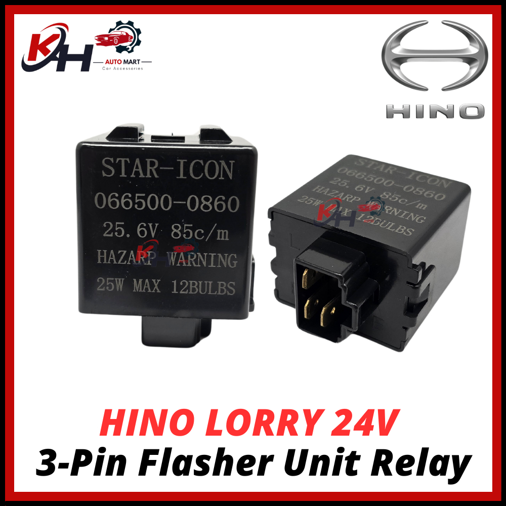 24V HINO LORRY 3 Pin Flasher Unit Relay Signal Power Relay Fuse Wire ...