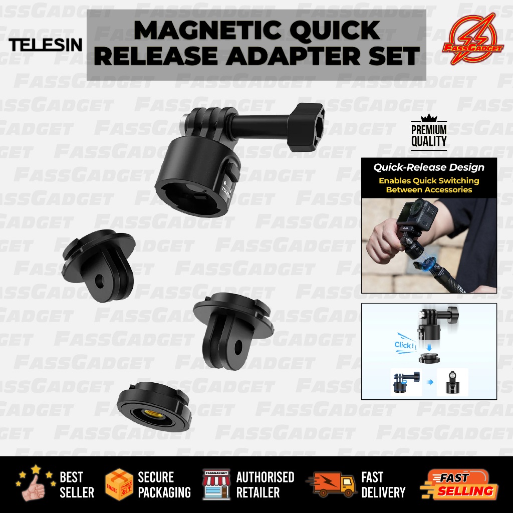 (🔥READYSTOCK🔥) MAGNETIC QUICK RELEASE ADAPTER SET (TELESIN) | Shopee ...