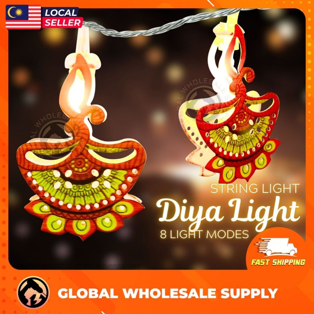 20L Diya LED Fairy String Light Deepak Diwali Deepavali Light Festival ...
