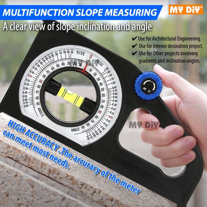 MYDIYHOMEDEPOT - INCLINOMETER SLOPE MEASURING ANGLE RULER MAGNETIC BASE ...