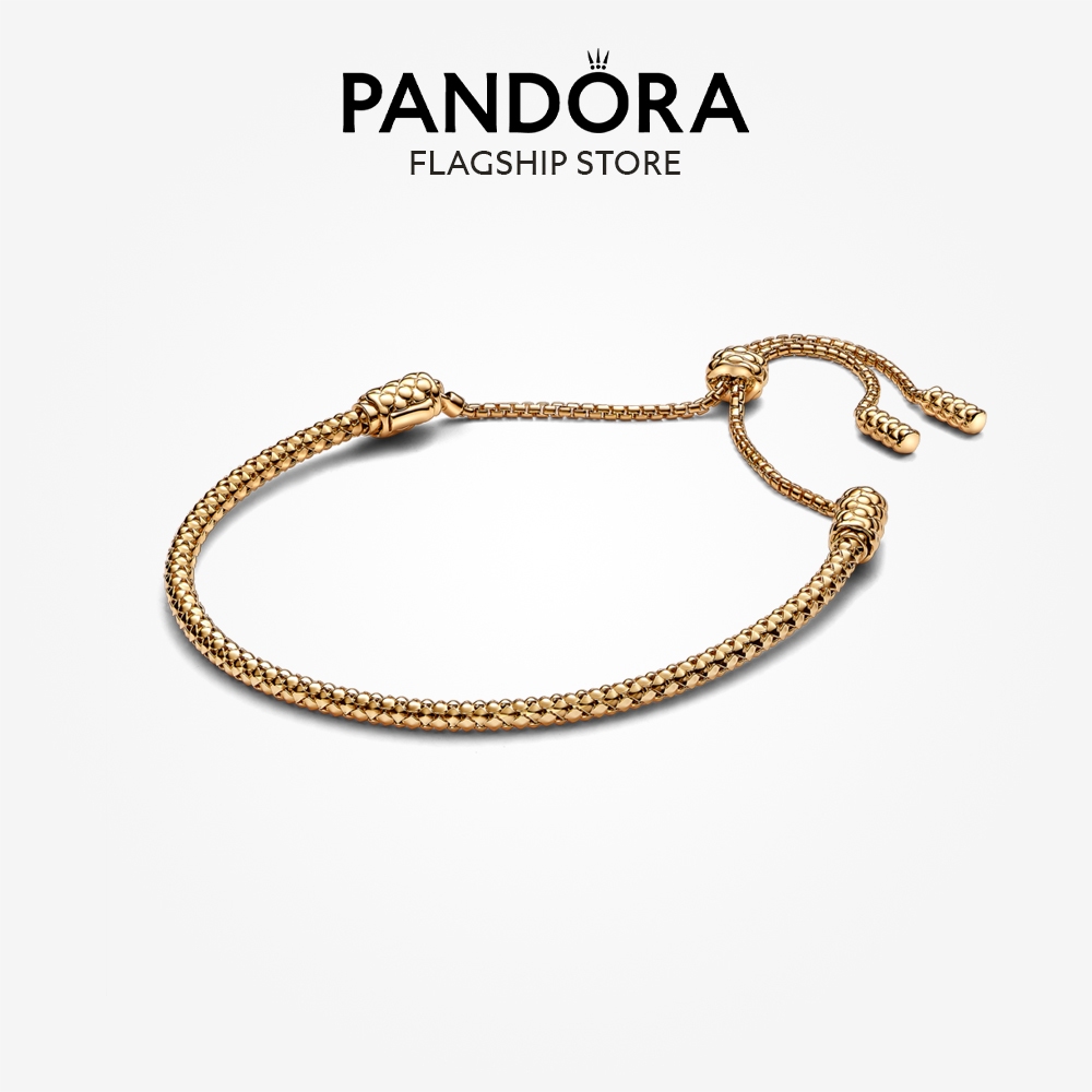 Pandora 14k Gold Plated Studded Chain Slider Bracelet | Shopee Malaysia