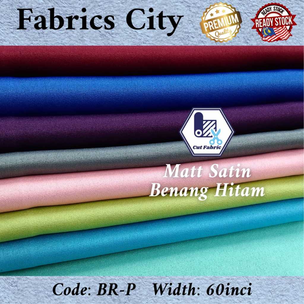 Kain Matt Satin Benang Hitam 60'' / Curtain Black Line Matt Satin 60 ...